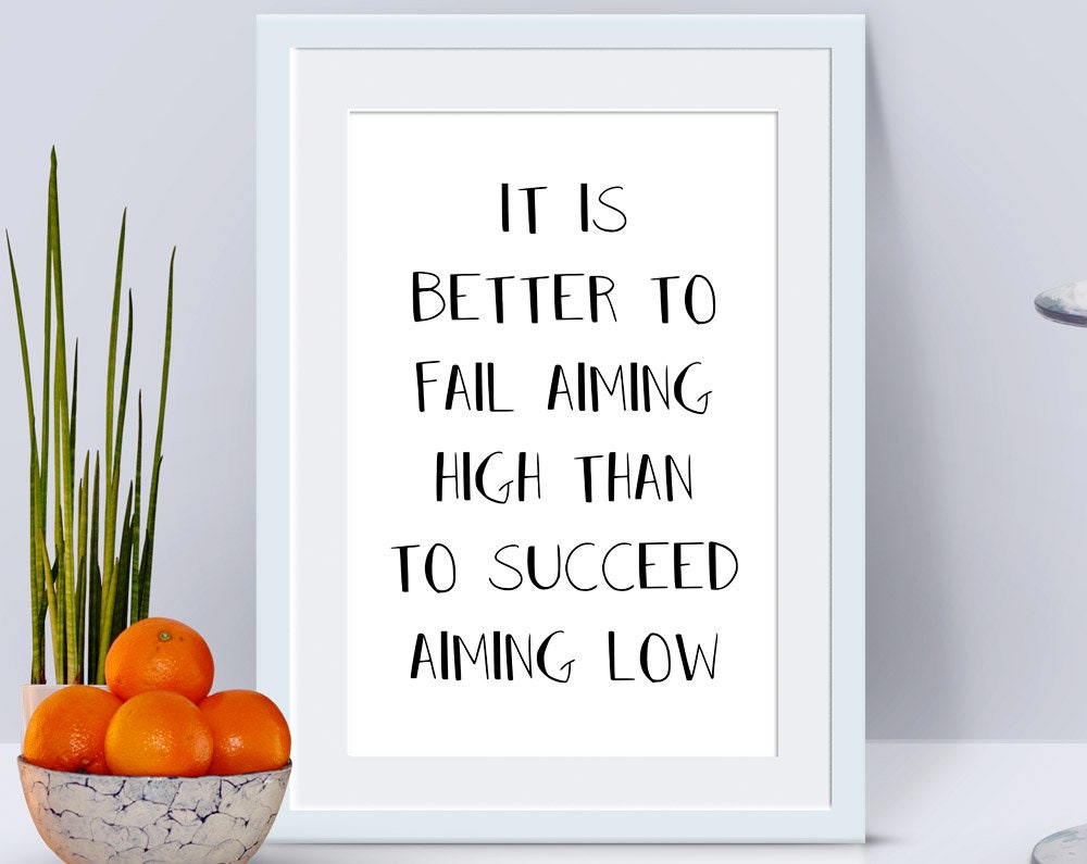 Motivation Poster Aim High Quote Quotes Prints - Etsy
