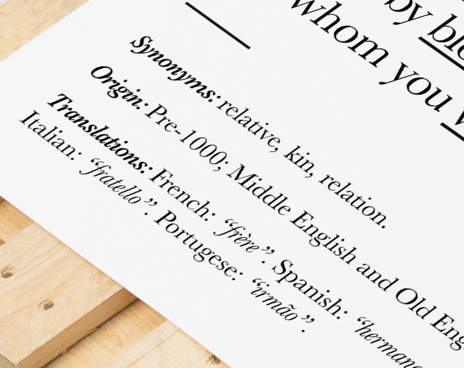 Brother Print: Gift Wall Art in Law Definition Poster | Etsy