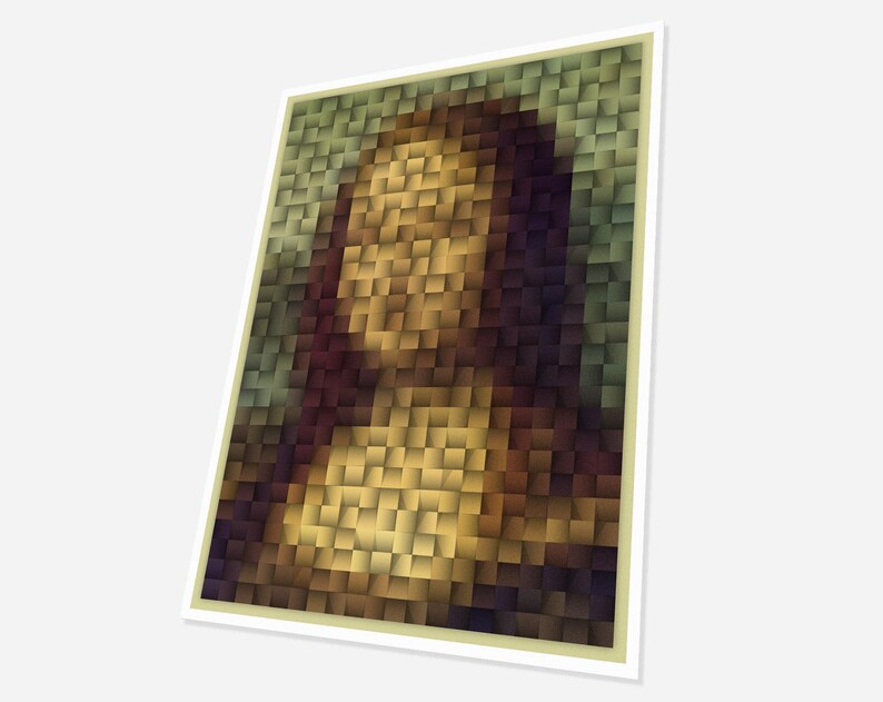 Mona Lisa Mosaic Art Print, Altered Poster, Wall Art Gift, Leonardo Da ...