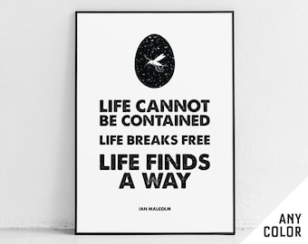 Jurassic Park Poster: Life Finds a Way Jurassic World Print | Etsy