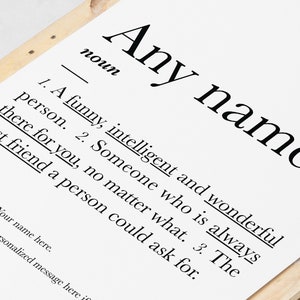 Best Friend Definition: Print, Personalised, Personalized, Custom Gifts ...