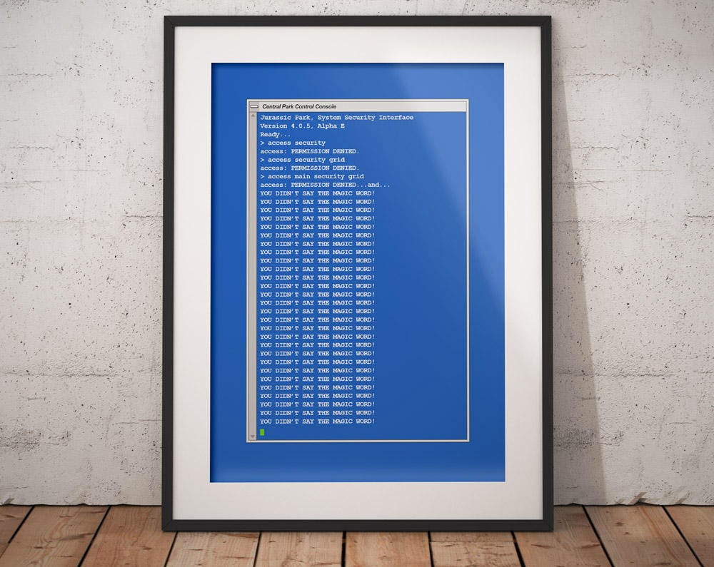 Jurassic Park Poster: Dennis Nedry Screen Jurassic Park - Etsy