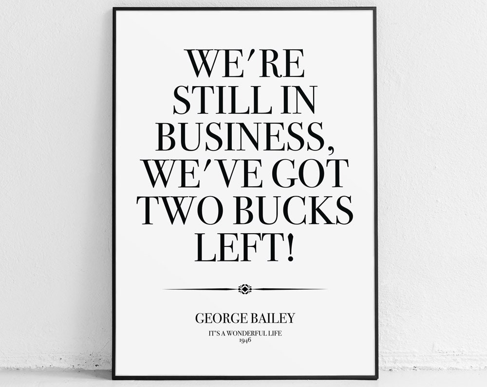 Its a Wonderful Life Quotes Movie Quote Print Film Prints - Etsy