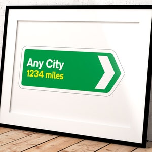 Distance to Signs, Miles to Poster, Custom Gifts, Location Sign ...