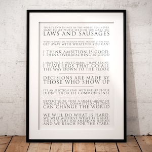 The West Wing Quotes Print: Gift, Josiah Bartlett, President Poster ...