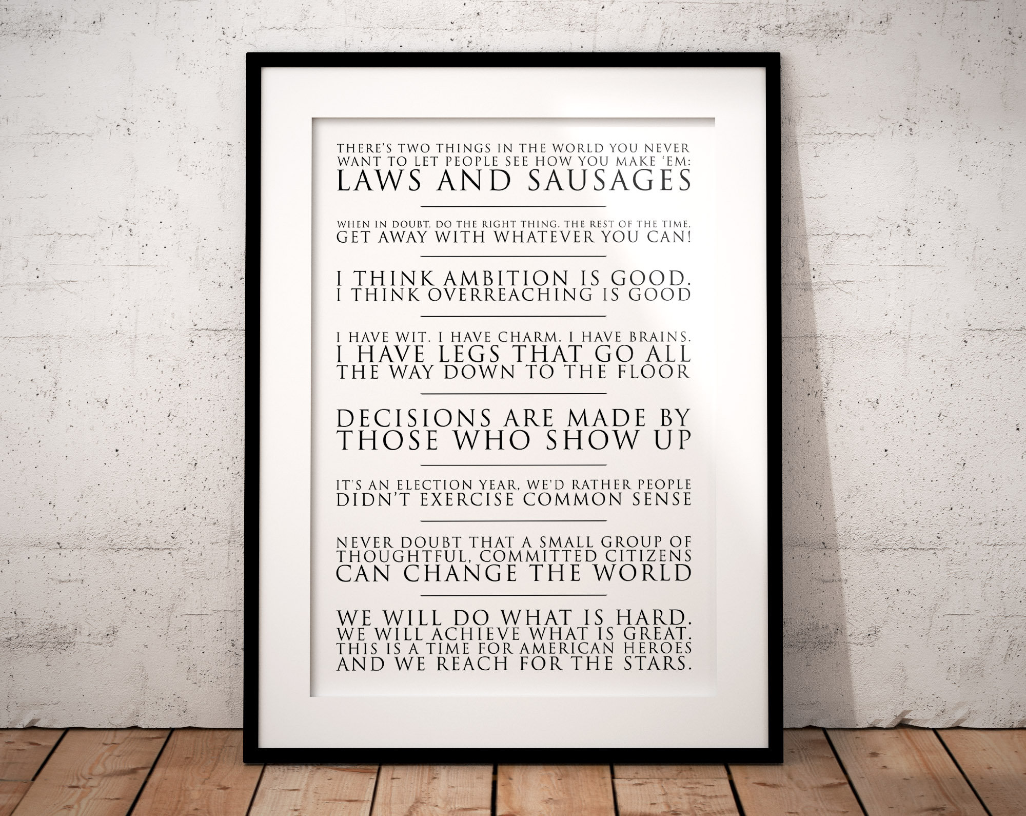 The West Wing Quotes Print: Gift, Josiah Bartlett, President Poster ...
