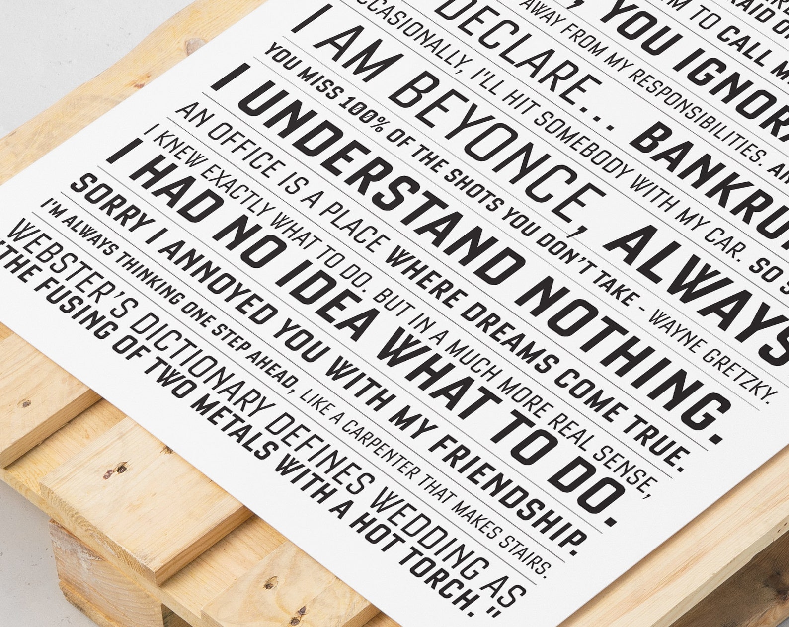 The Office Quote Print: Quotes TV Show US Poster Gifts - Etsy