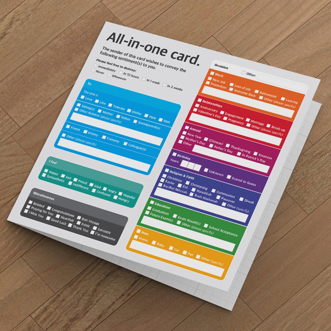 Greeting Card: All-in-one With Envelope, Christmas, Birthday, New Years ...