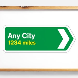 Distance to Signs, Miles to Poster, Custom Gifts, Location Sign ...