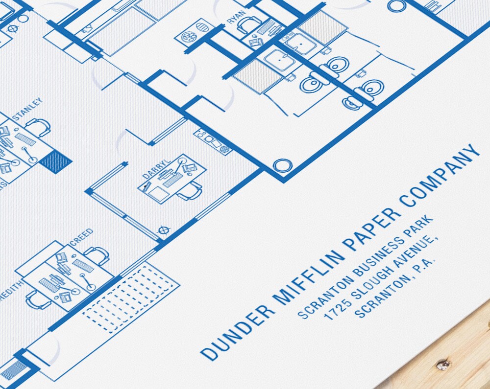 Large the Office Floor Plan Poster: the Office Blueprint the | Etsy UK