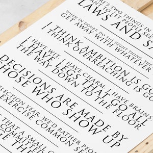 The West Wing Quotes Print: Gift, Josiah Bartlett, President Poster ...