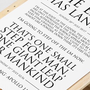 Neil Armstrong Quotes, Decor, Canvas, Moon Landing Poster Print, Apollo ...