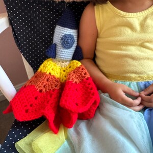 Handmade Rocket Ship Lovey Cuddler - Out of This World Security Blanket ...