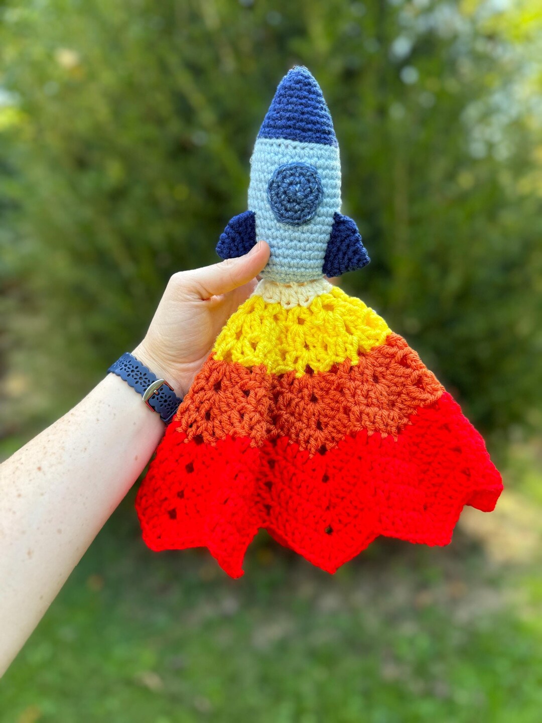 Handmade Rocket Ship Lovey Cuddler - Out of This World Security Blanket ...