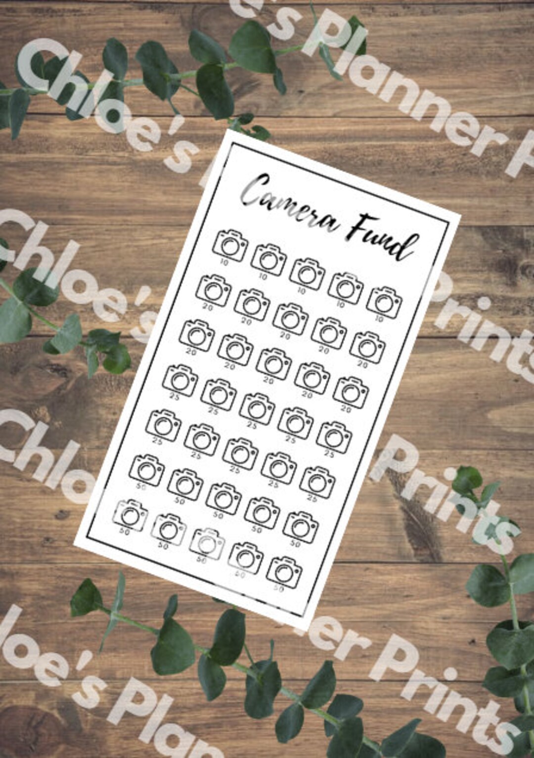 Camera Savings Challenge Printable - Etsy