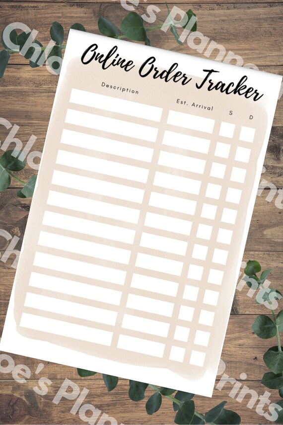 Printable Online Order Tracker | Etsy