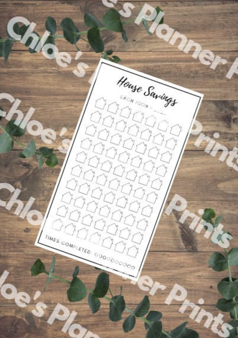 House Savings Challenge Printable - Etsy