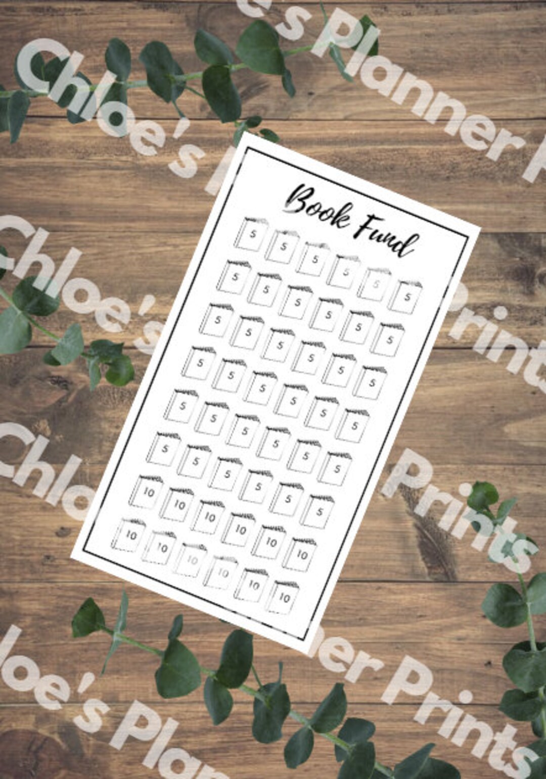 Book Fund Savings Challenge - Printable - Etsy
