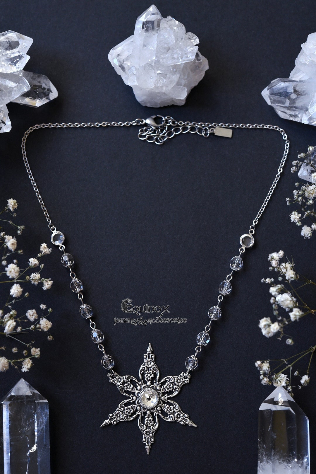 Snowflake Necklace, Snowflake Jewelry, Winter Jewelry, Winter ...