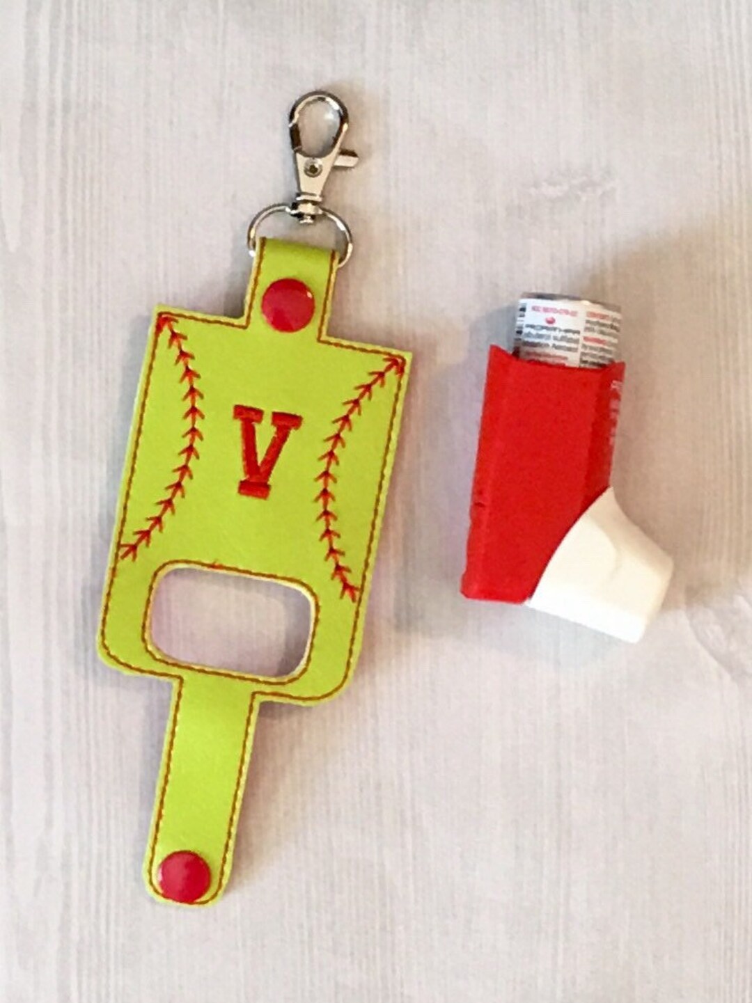 Personalized Softball or Baseball Inhaler Case, Inhaler Holder, Asthma ...
