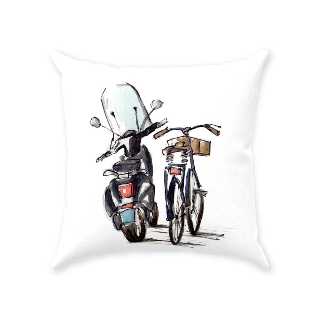 Throw Pillows - Bicycle and Scooter, Home Decor, Boys Room Decor ...