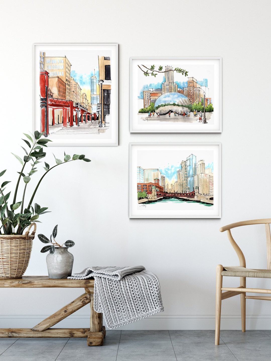 Chicago Loop Set of 3 Gallery Wall Art Prints - Etsy