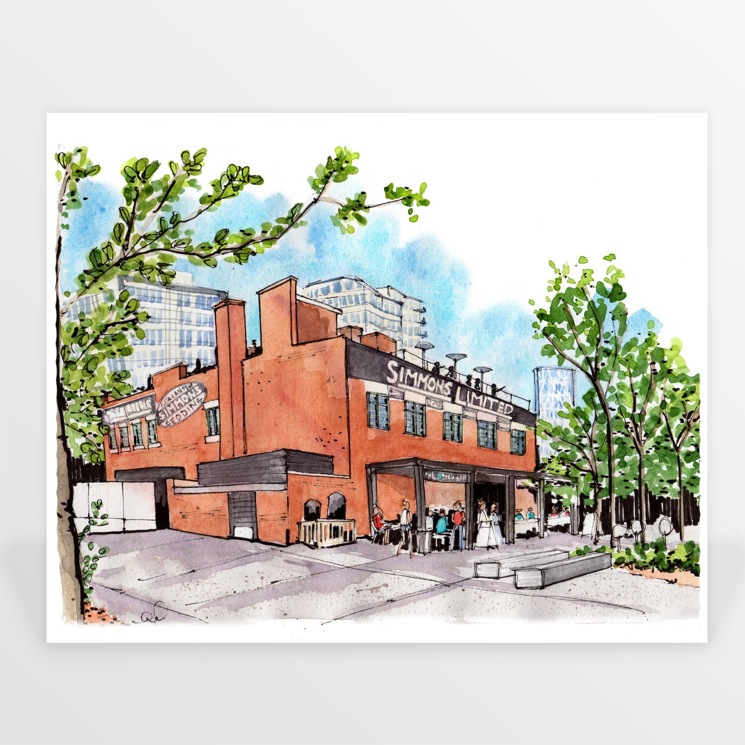 Simmons Building Watercolor Print: East Village Calgary Skyline Art - Etsy