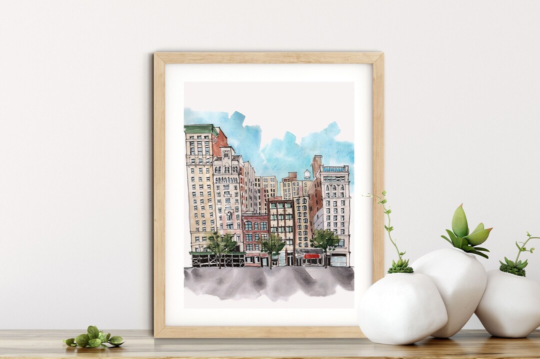 Union Square NYC Watercolor Print: New York City Wall Art - Etsy