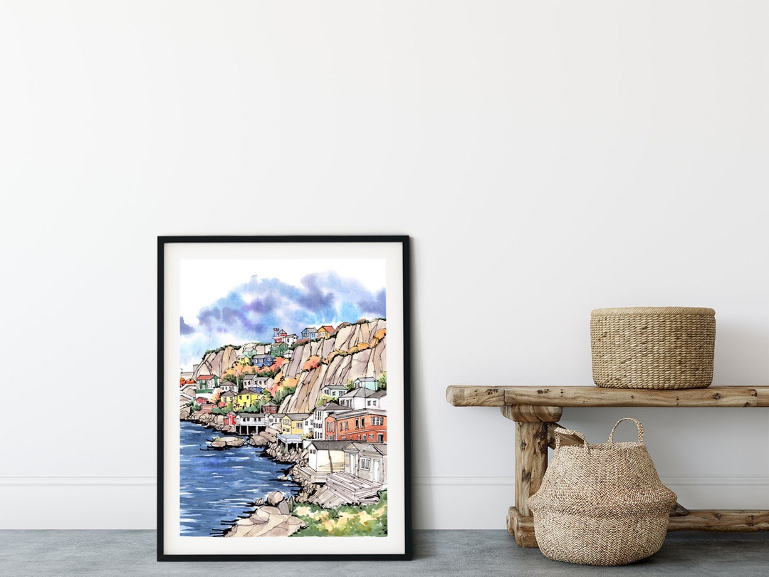 St John's Newfoundland Watercolor Art Print: Colorful Seascape - Etsy