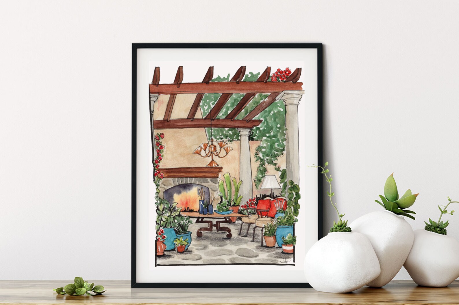 Cozy Fall Print / Art Print / Watercolor Illustration / - Etsy