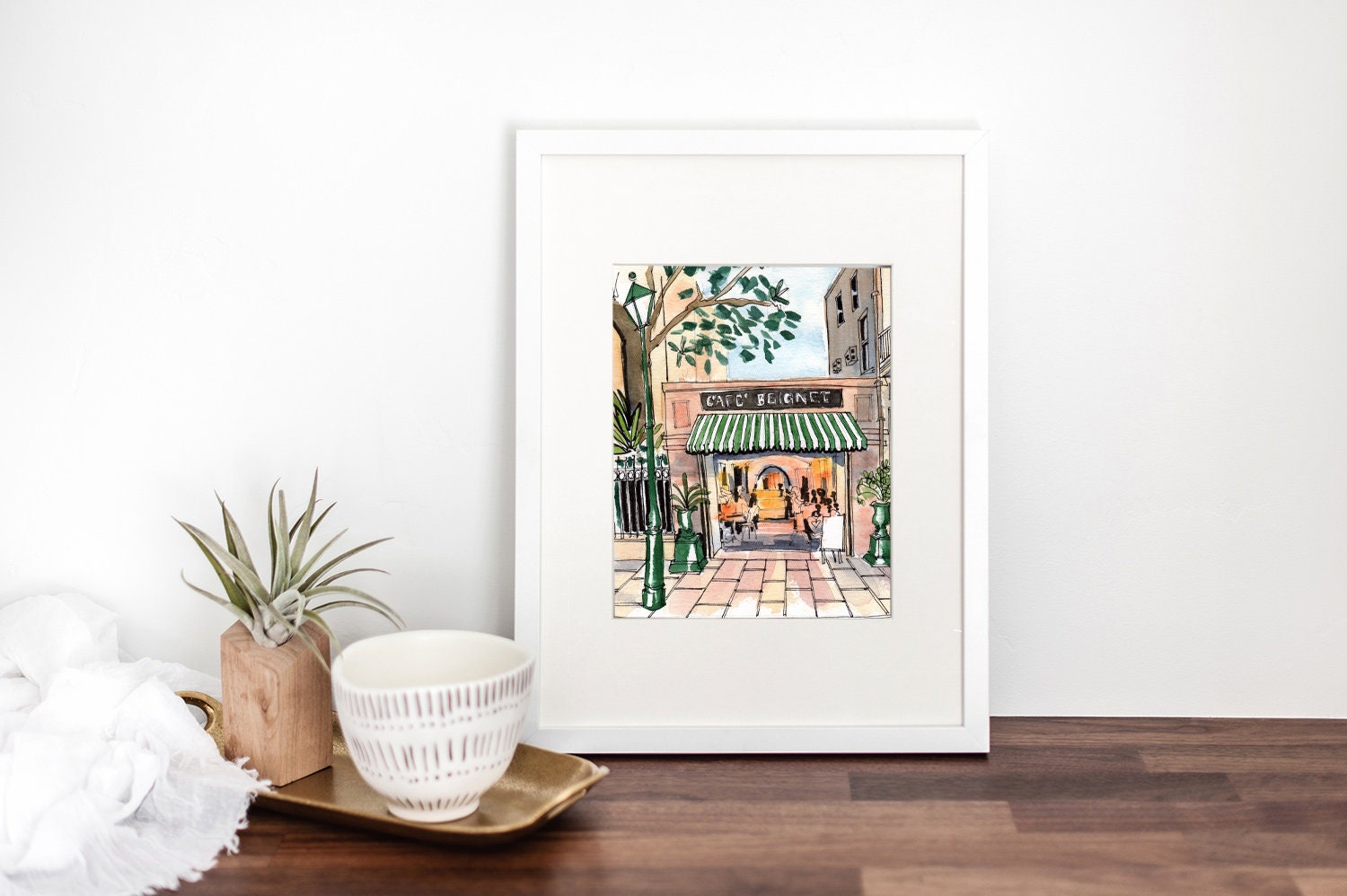 Cafe Beignet Watercolor Print Wall Art Watercolor - Etsy Canada