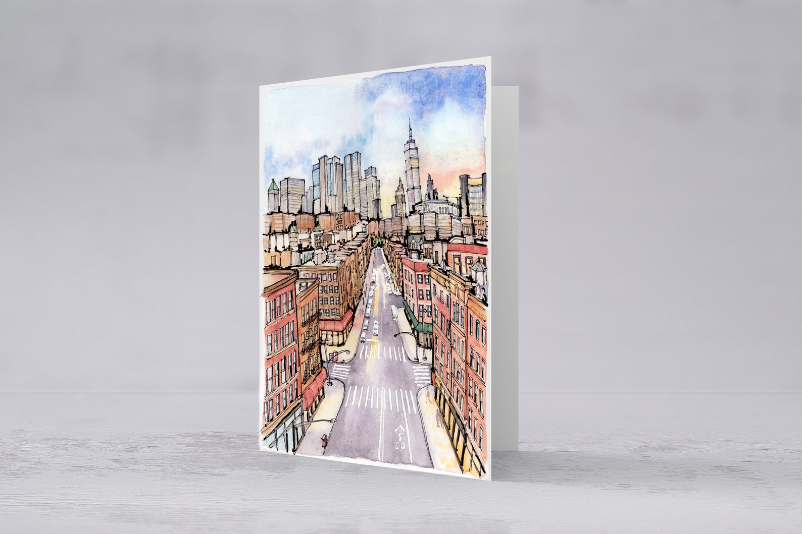 New York City Art Cards Watercolor NYC Art Card Set Back to - Etsy