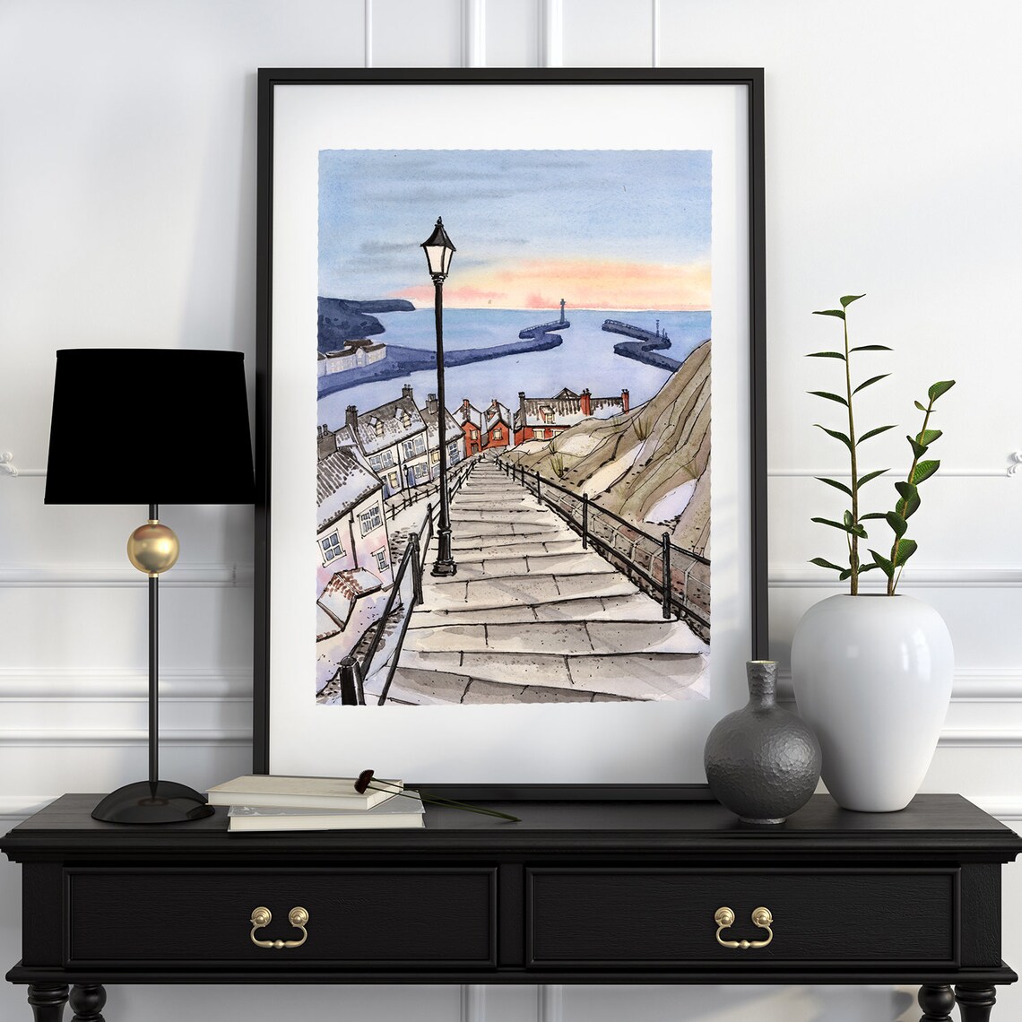 Original Painting: Watercolor of 199 Steps Whitby England. - Etsy