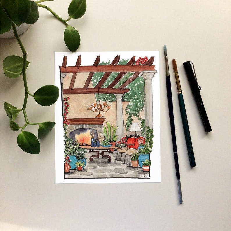 Cozy Fall Print / Art Print / Watercolor Illustration / - Etsy