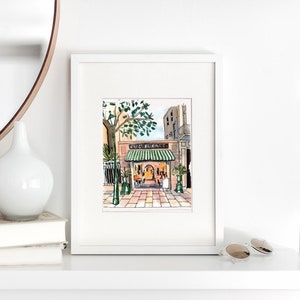 Cafe Beignet Watercolor Print, Wall Art, Watercolor Illustration, New ...