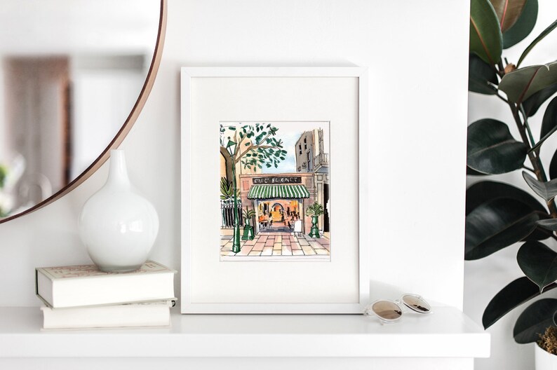 Cafe Beignet Watercolor Print: New Orleans Travel Art - Etsy