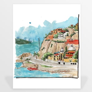 Mazatlan Coastline Watercolor Art Print, Mexico Travel Art Print ...