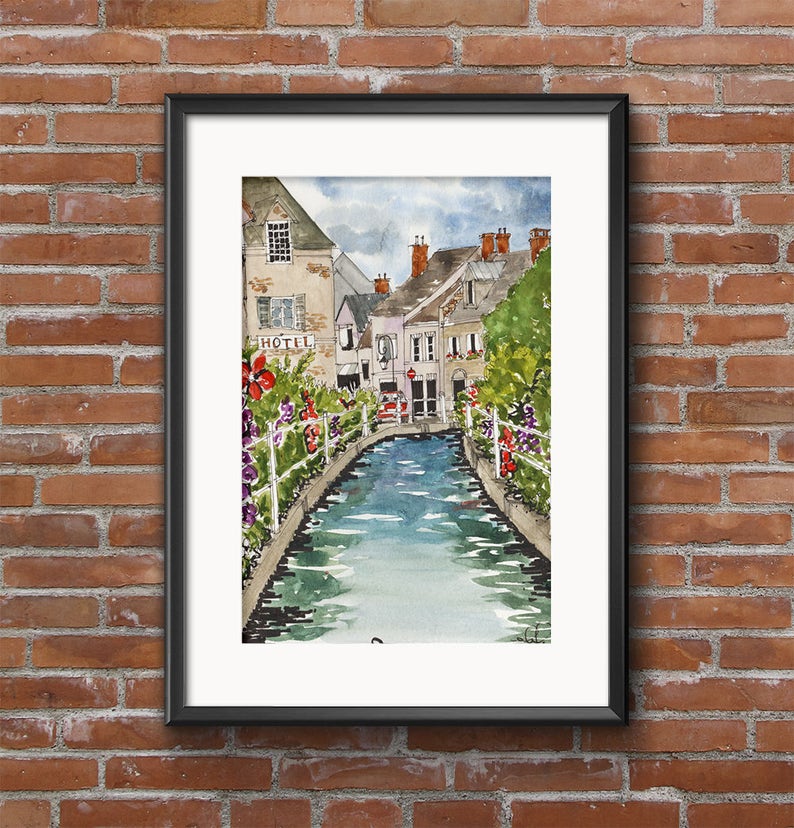 Kent England Watercolor Print English Countryside Art | Etsy