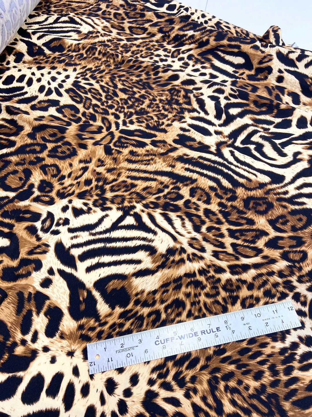 Tiger Print Textured Liverpool Knit Stretchy Fabric, Animal Liverpool ...
