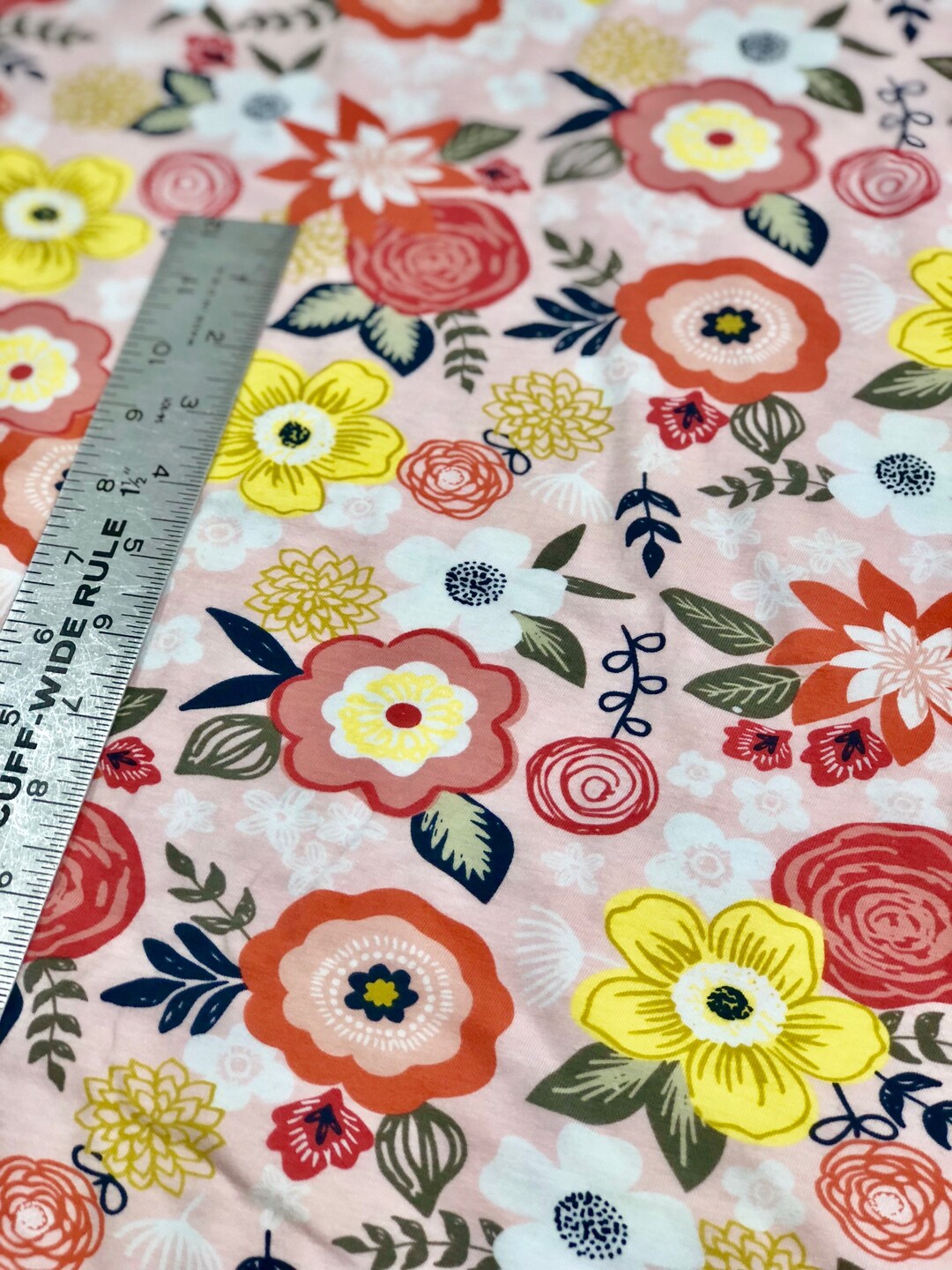 White Floral Knit Fabric, Stretchy Knit Fabric, Floral Knit, Floral ...