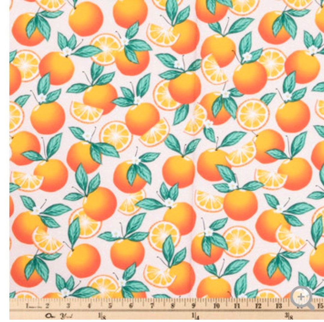 Orange Cotton Fabric, Orange Fruits Cotton Fabric, 100% Cotton, Mask ...