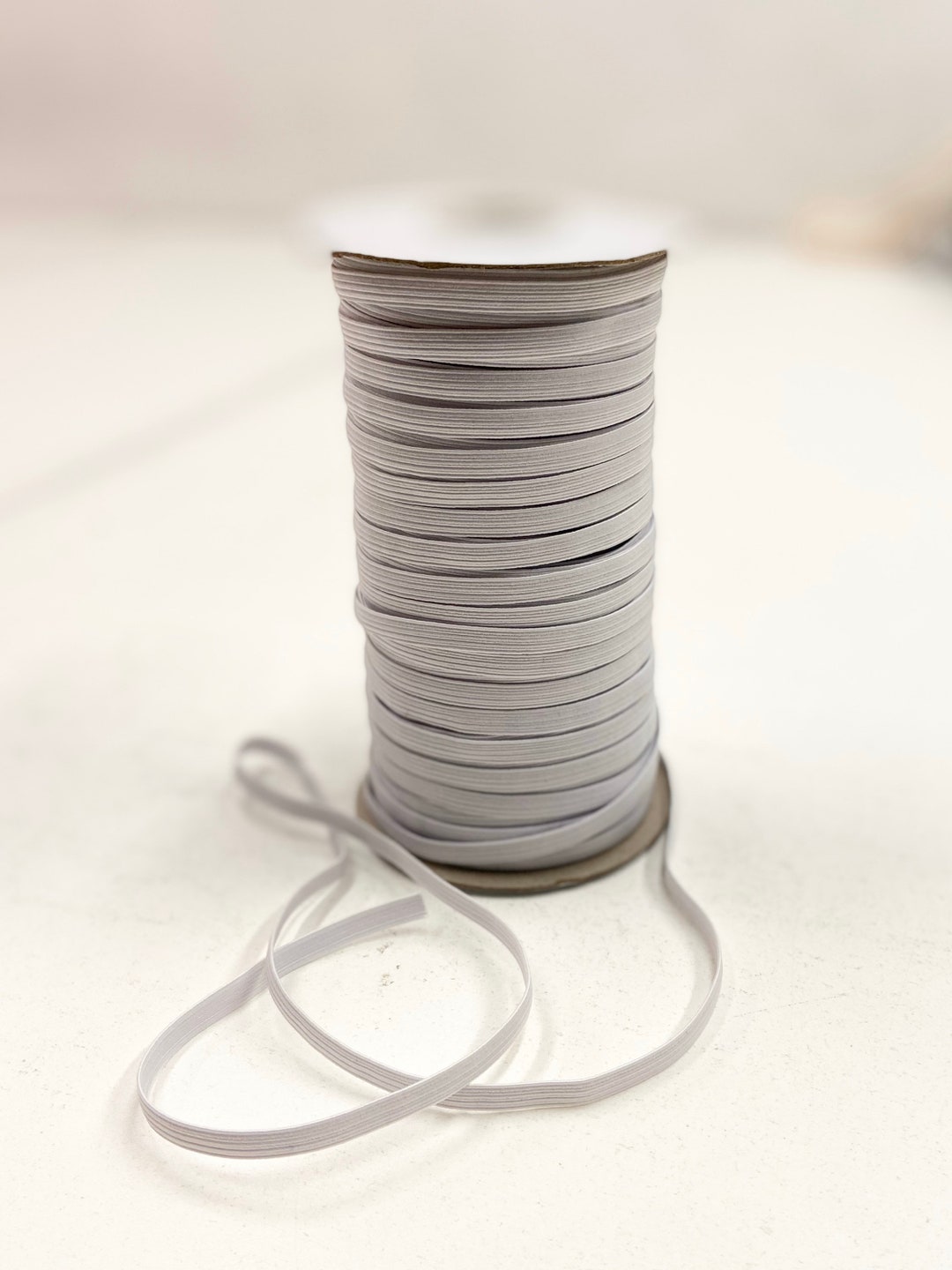 1 ROLL 1/4 Inch White Braided Elastic by the Roll,mask Elastic, Elastic ...