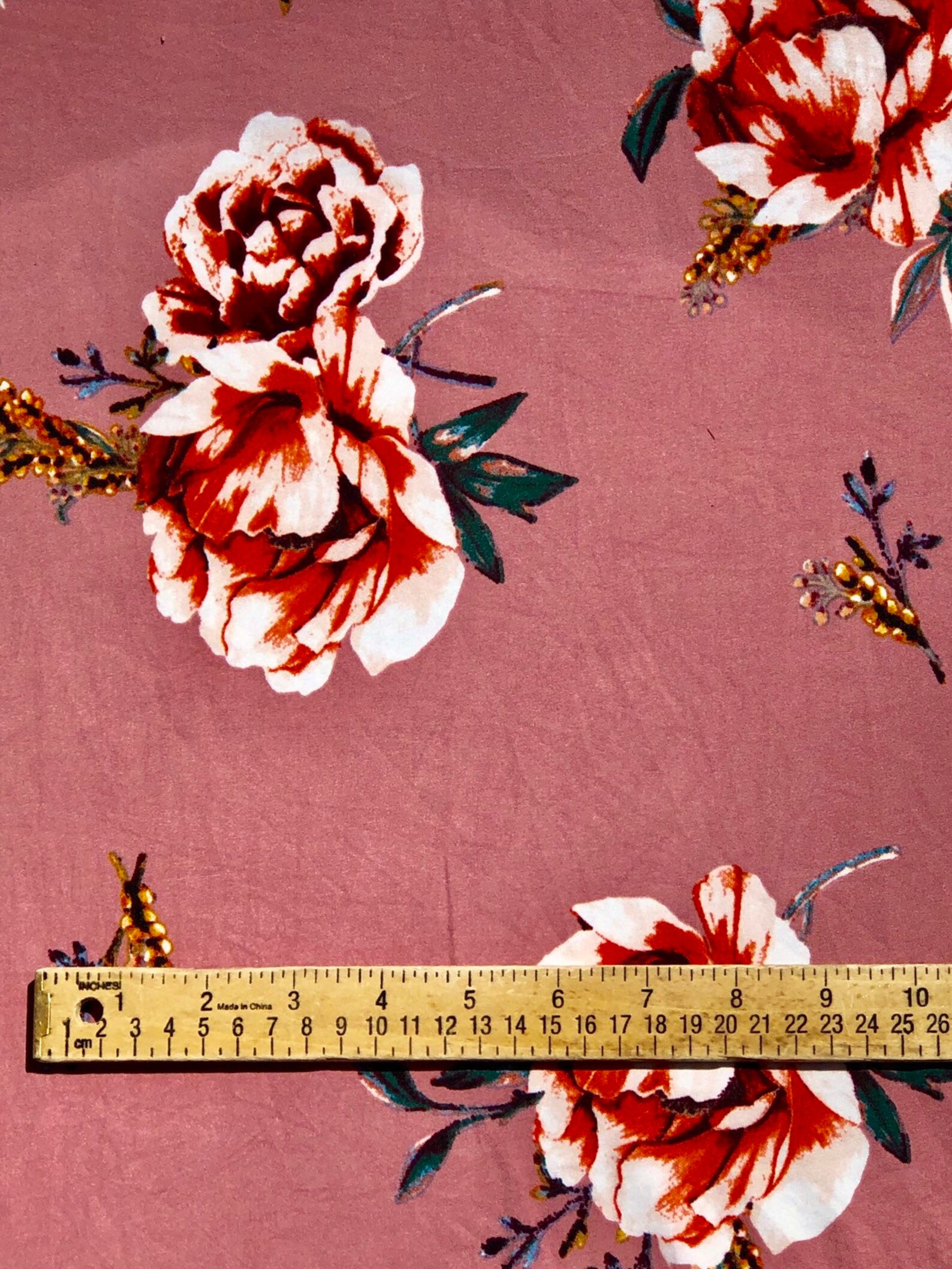 Floral on Dusty Rose Brushed Polyester Stretchy Knit Fabric - Etsy UK