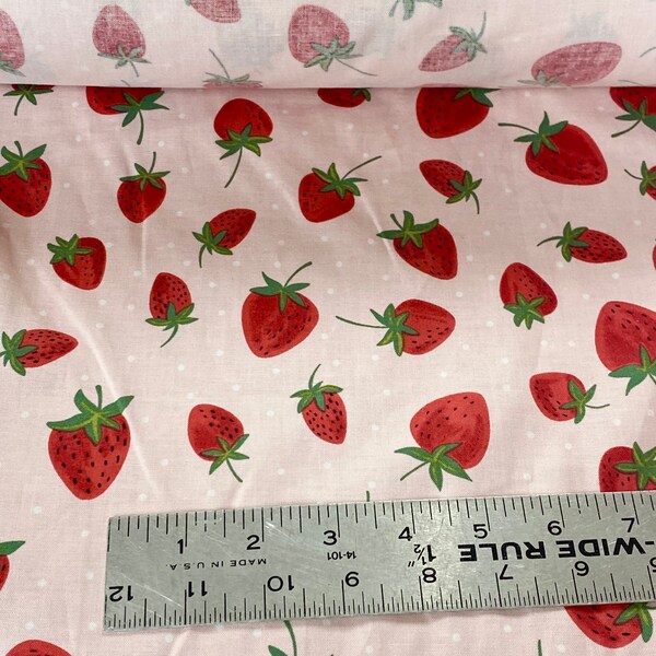 Strawberry Fabric - Etsy