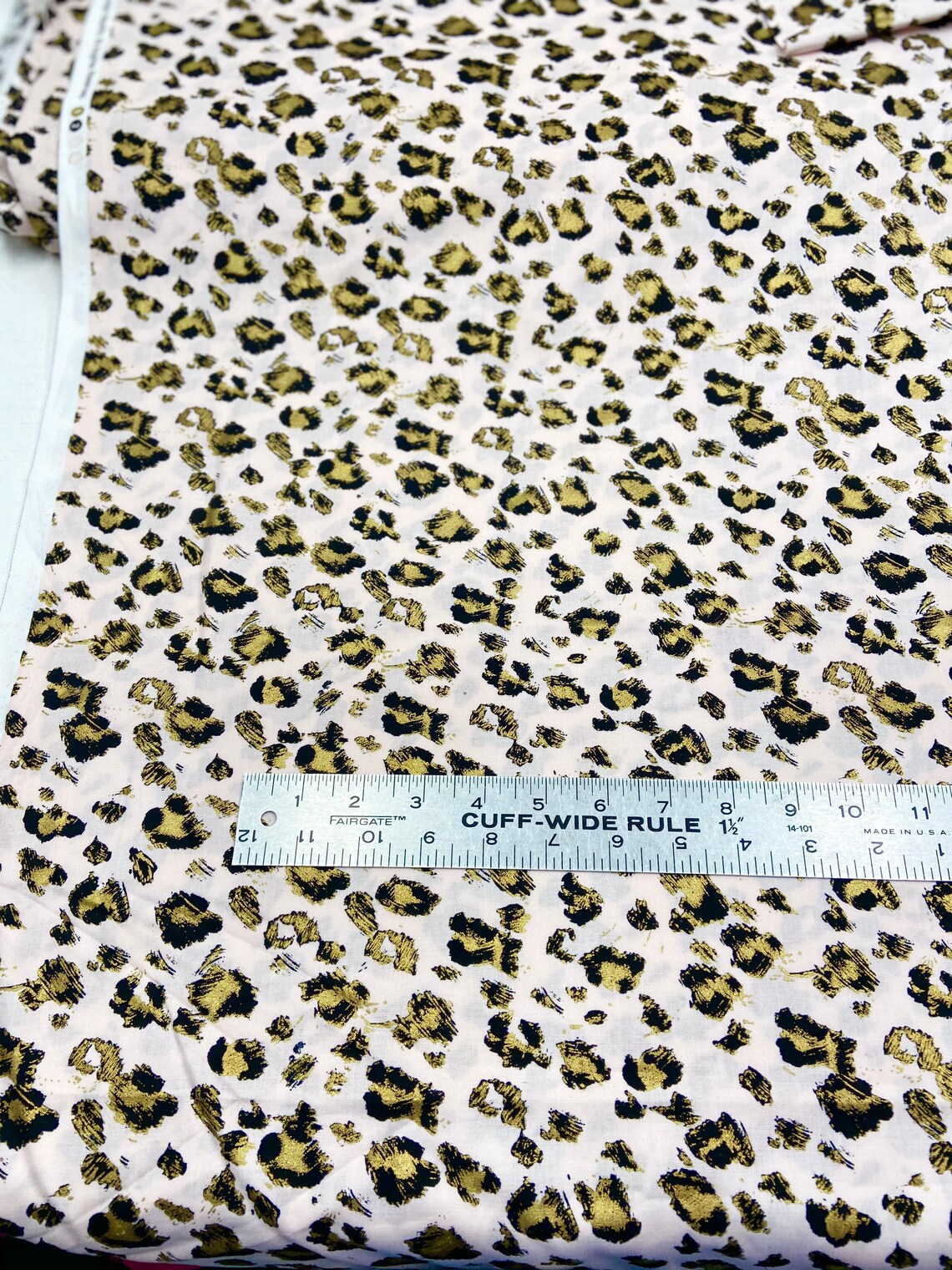 Gold Leopard on Light Pink Animal Print 100% Woven Cotton | Etsy