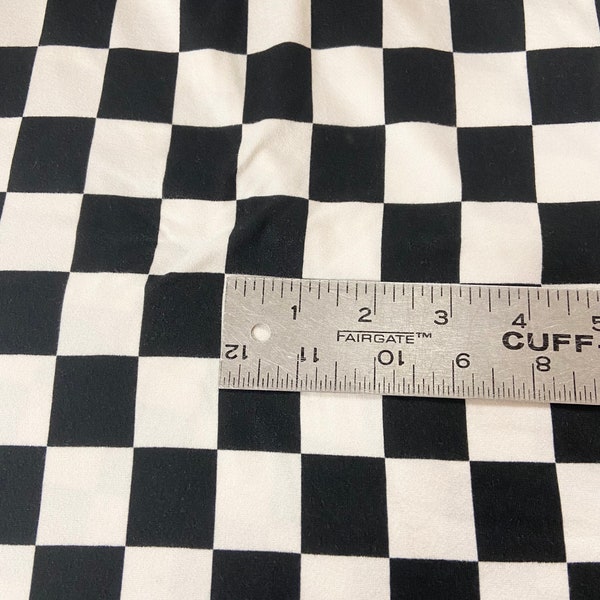 Black and White Check Fabric - Etsy