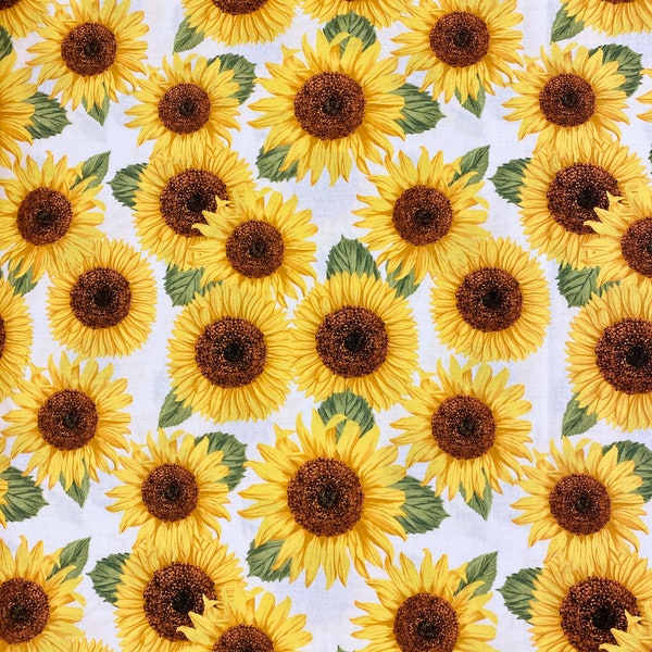 Sunflower Cotton Fabric - Etsy