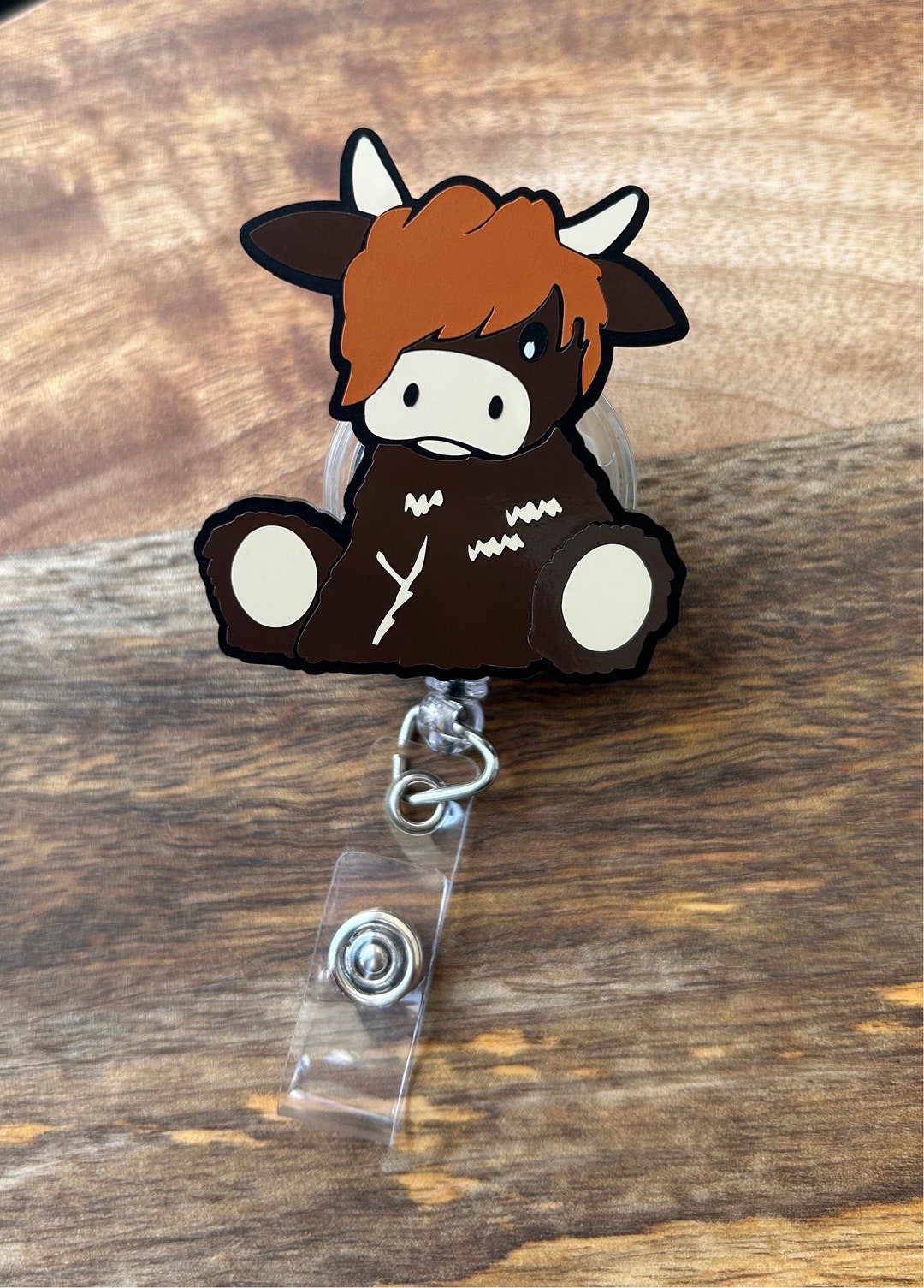 Highland Cow Badge Reel Pediatrics Badge Reel - Etsy