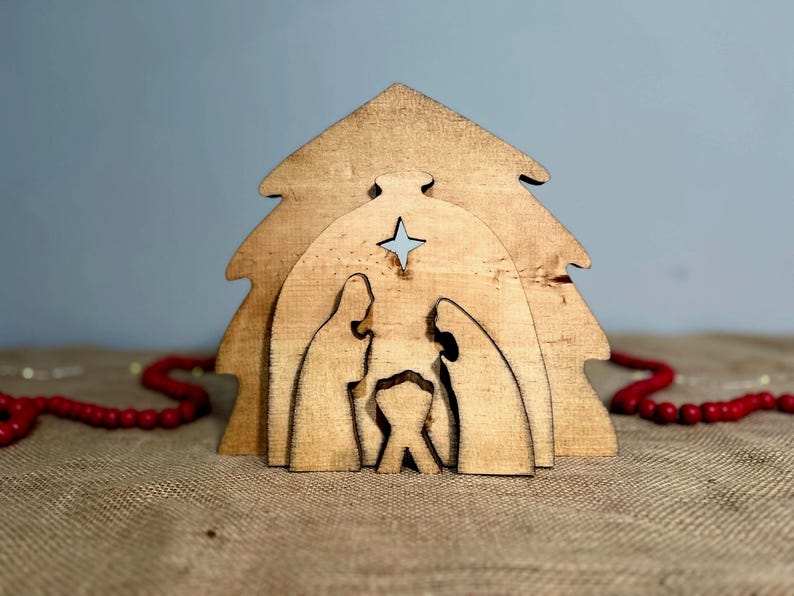 Simple Wood Nativity Scene - Etsy