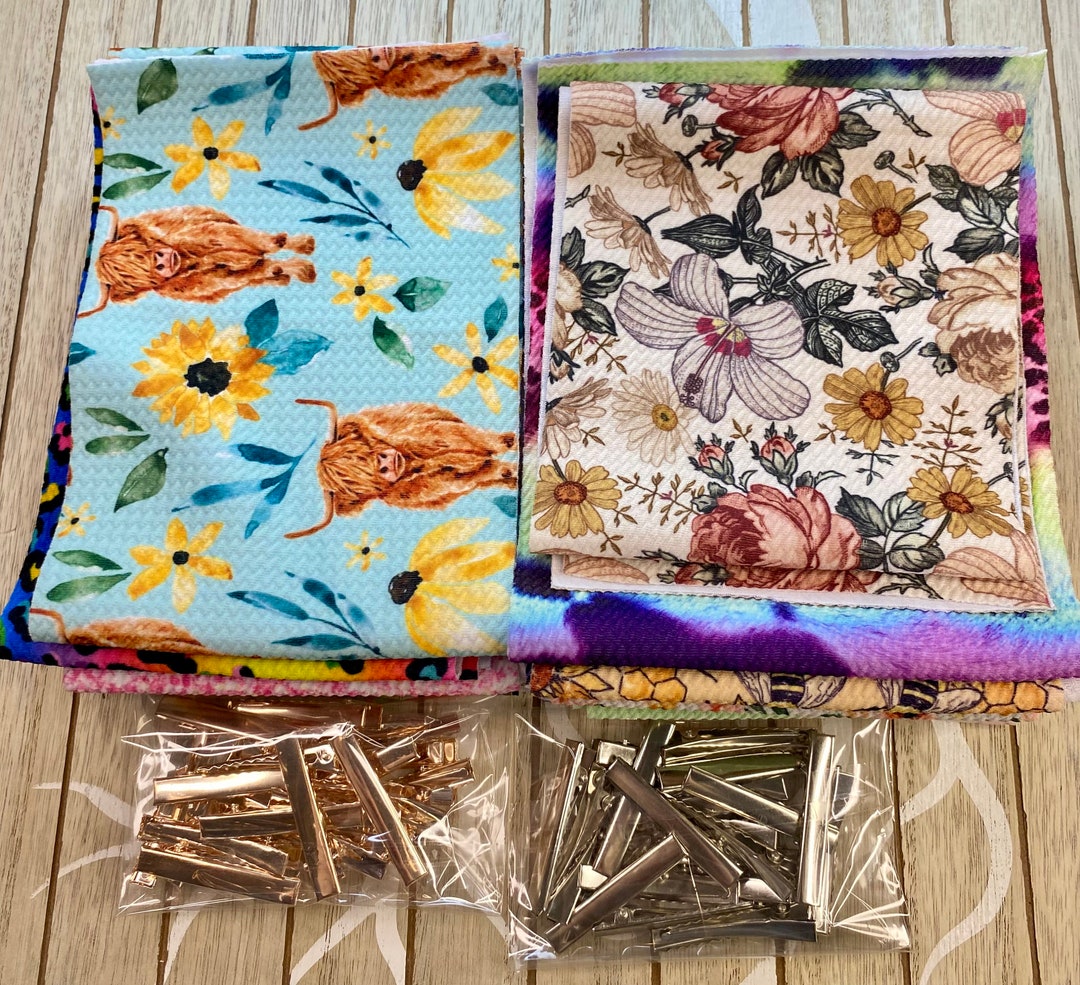 20 Pc Hair Bow Making Kit With Specialty Bullet Knit Prints Hair Bows ...